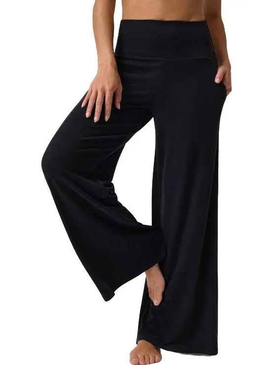 Spiritual Gangster Journey Wide Leg Pants - Black