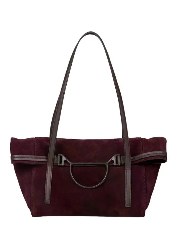 Borbonese Large Shopping Suede Tote Bag - Red