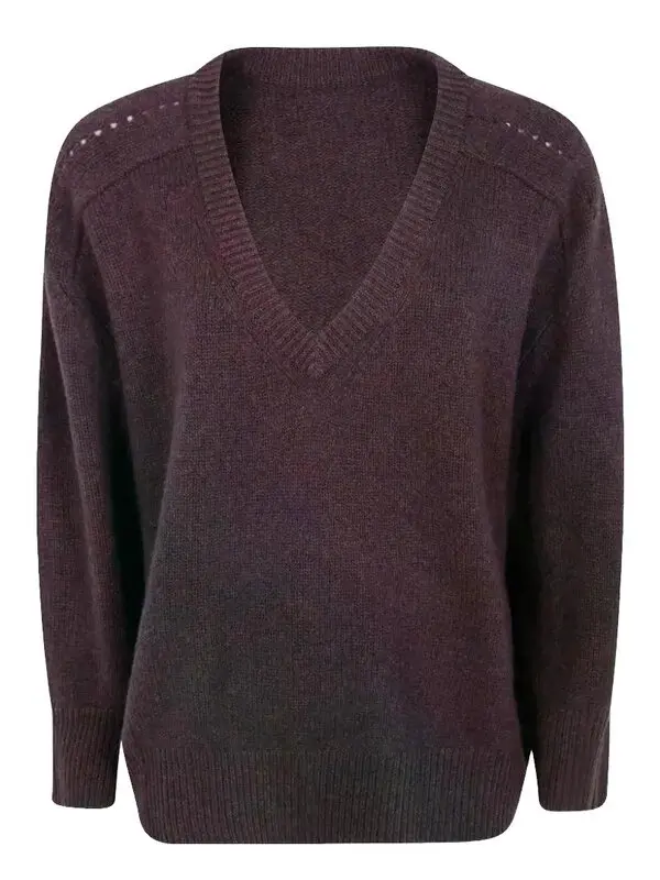 KUJTEN Divee V-neck Knitted Sweater - Red