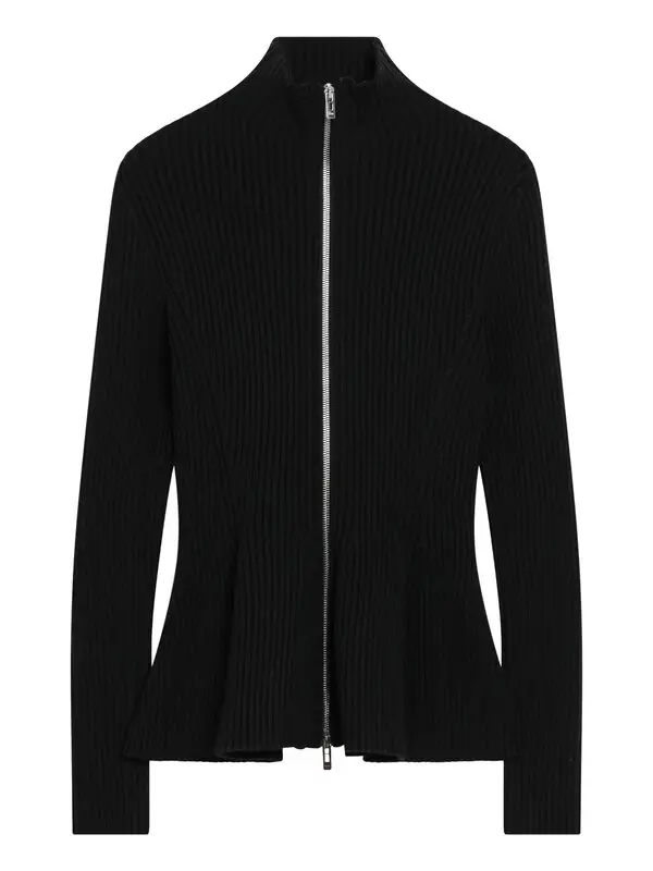 Alaïa Zip-up Cardigan In Wool Blend - Black