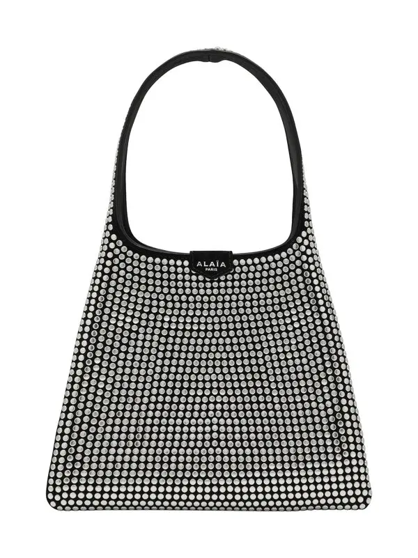 Alaïa Small Studded Leather Hobo Bag - Black