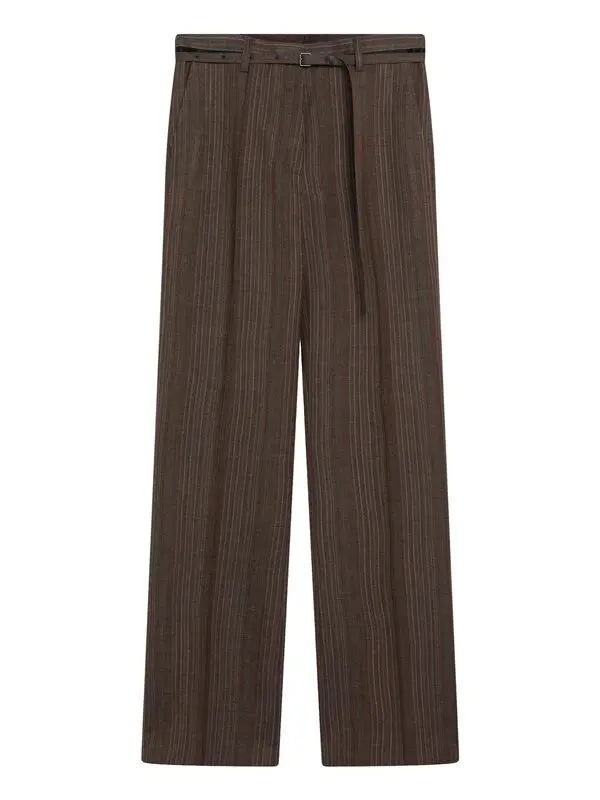 Dries Van Noten Pinstripe Trousers - Brown