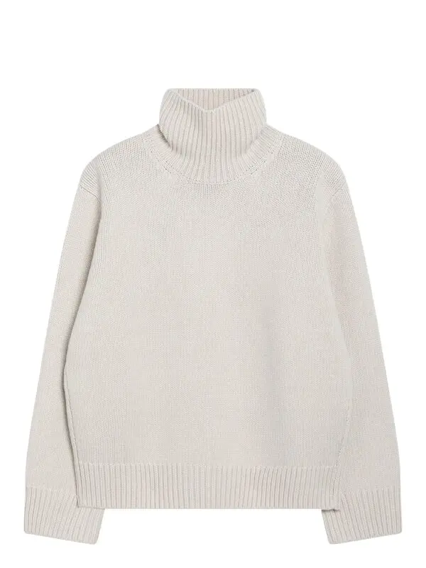 TOTEME Oversized Almond-colored Wool Turtleneck - Cream