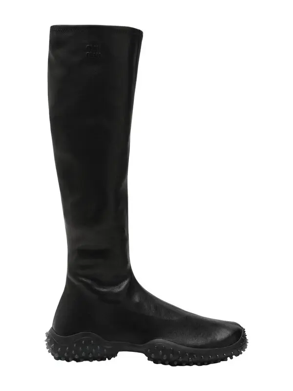 Miu Miu High Leather Boots - Black