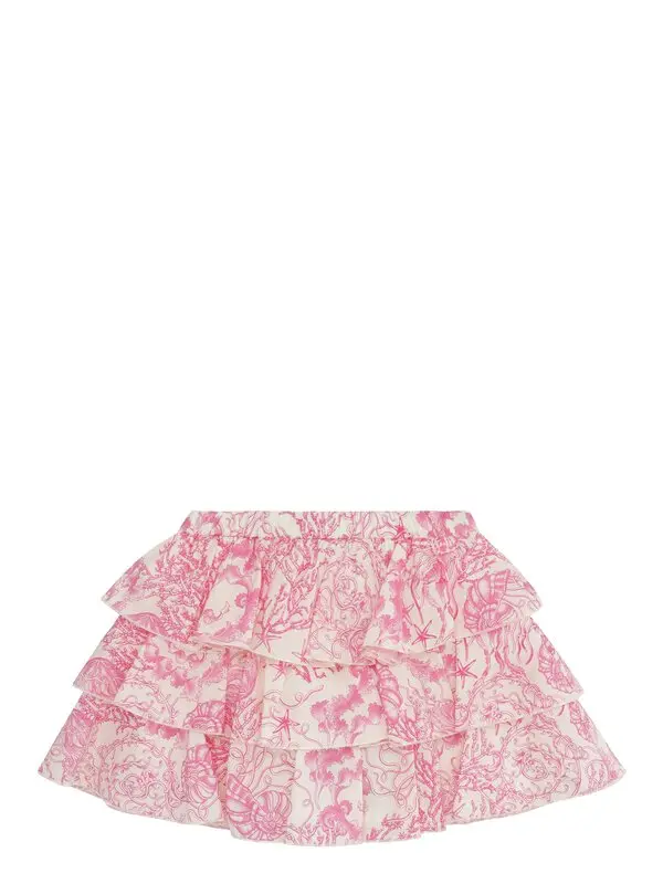 YOUNG VERSACE Ruffled Cotton Mini Skirt - Multicolor