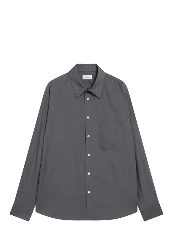 LEMAIRE Grey Shirt In Cotton And Silk - Silver