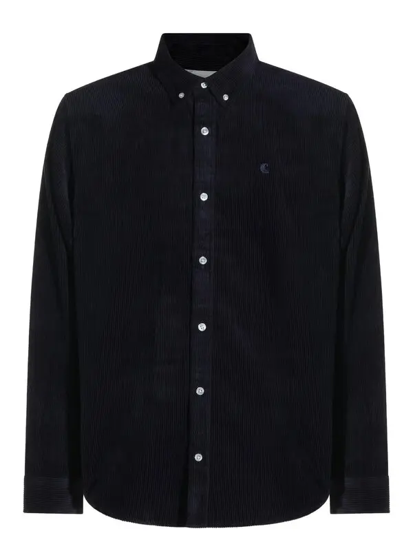 Carhartt Work In Progress Long-sleeve Madison Cord Shirt - Darknavy