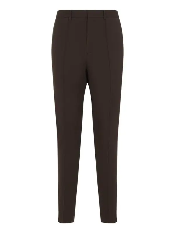 Celine Wool Regular & Straight-leg Slim Pants - Brown