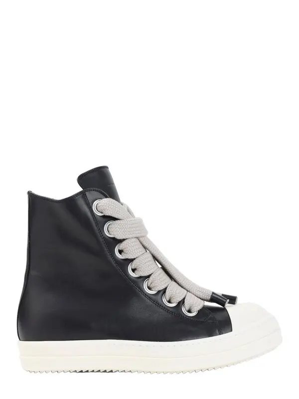 Rick Owens Jumbolace Leather Sneakers - Black