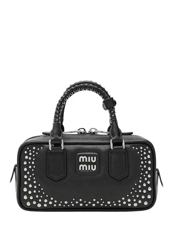Miu Miu Arcadie Studded Leather Bag - Black