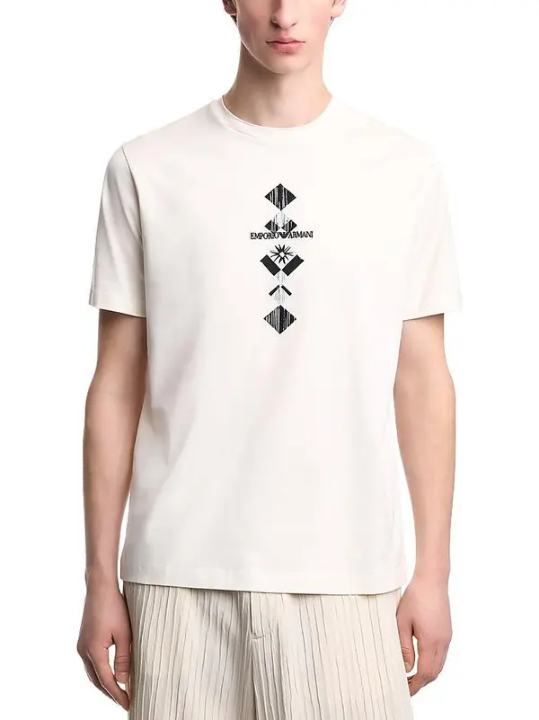 Emporio Armani Regular Fit Crewneck Logo Graphic T-shirt - Arctic Wolf