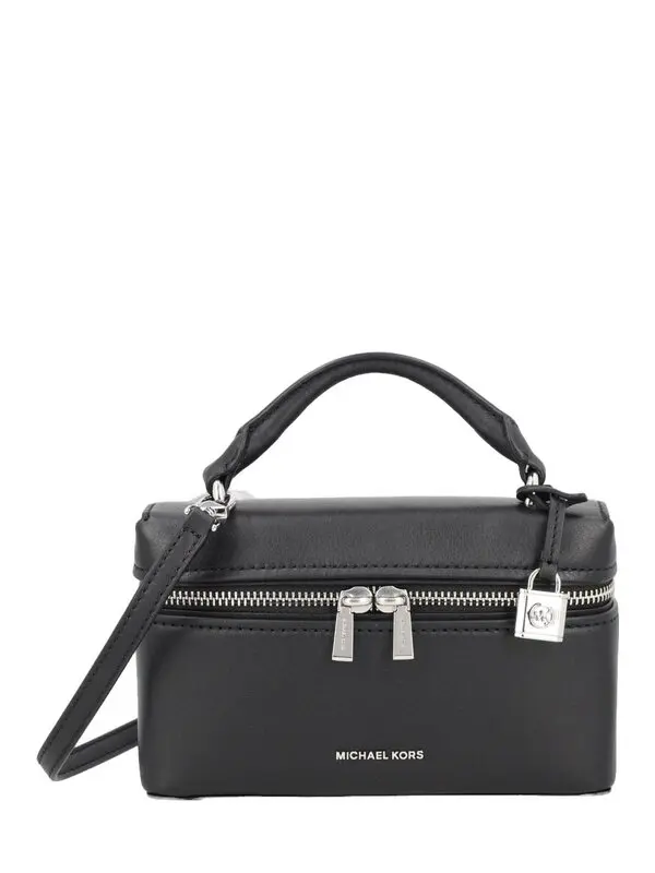 Michael Kors Sleek Saffiano Leather Handbag With Structured Shape - Black