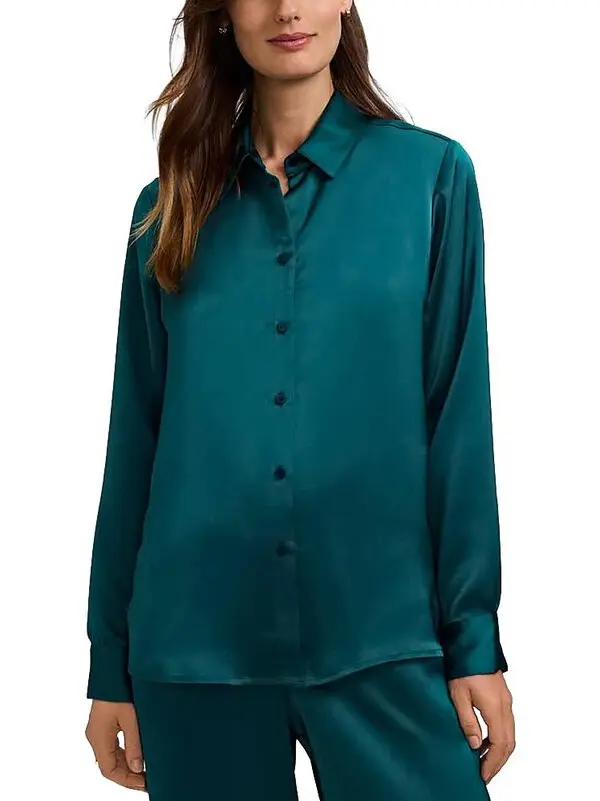 Foxcroft Bianca Long Sleeve Blouse - Emerald