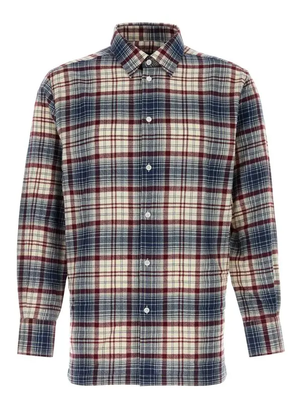 WILLY CHAVARRIA Embroidered Wool Flannel Shirt For - Checked