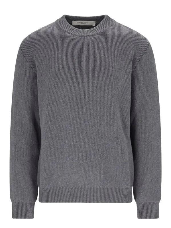 GOLDEN GOOSE Cotton-blend Ribbed Sweater - Grey