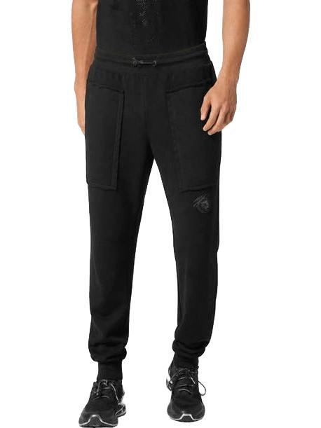 PLEIN SPORT Destroyed Jogging Pants Raw Edge - Black
