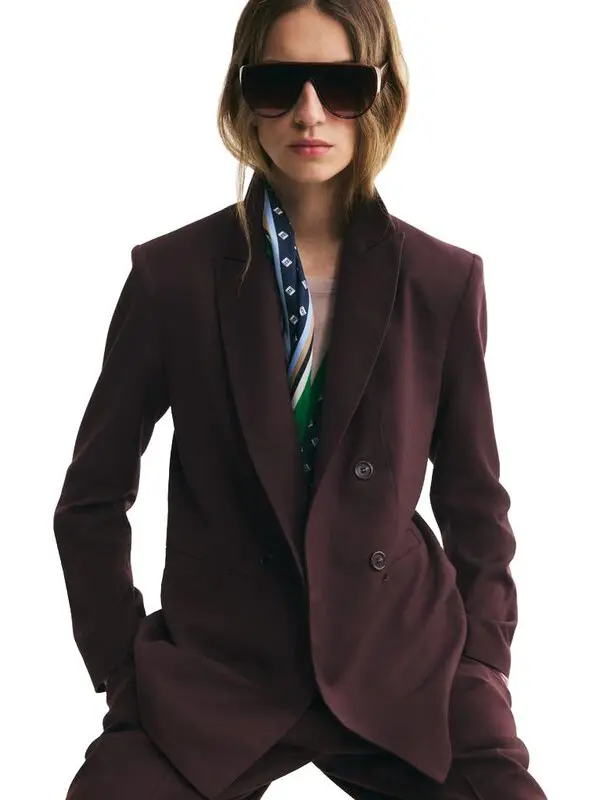H&M Double-breasted Casual Blazer - Dark Brown