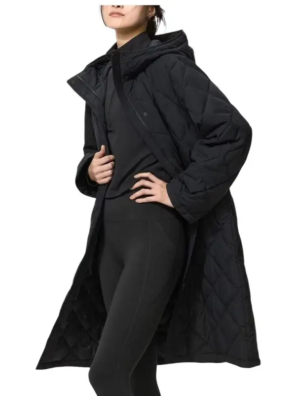 Uniqlo Pufftech Relaxed Long Coat - Black