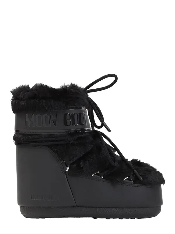 Moon Boot Icon Low Faux Fur Boot - Black
