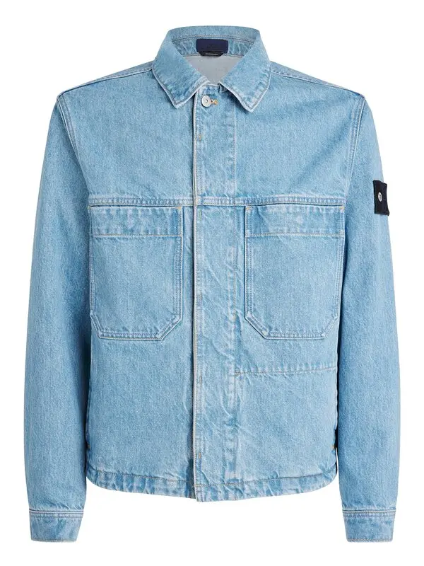 Stone Island Denim Coach Jacket - Blue