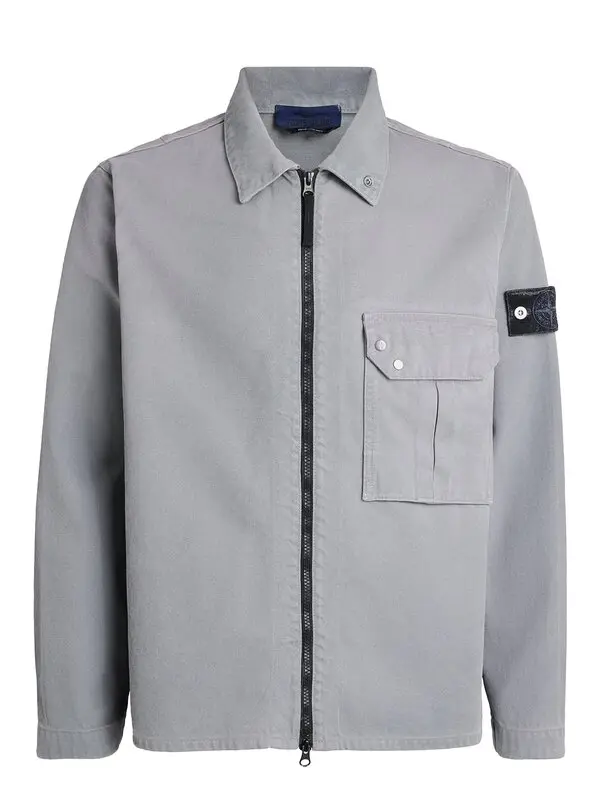 Stone Island Zip-up Overshirt - Grey