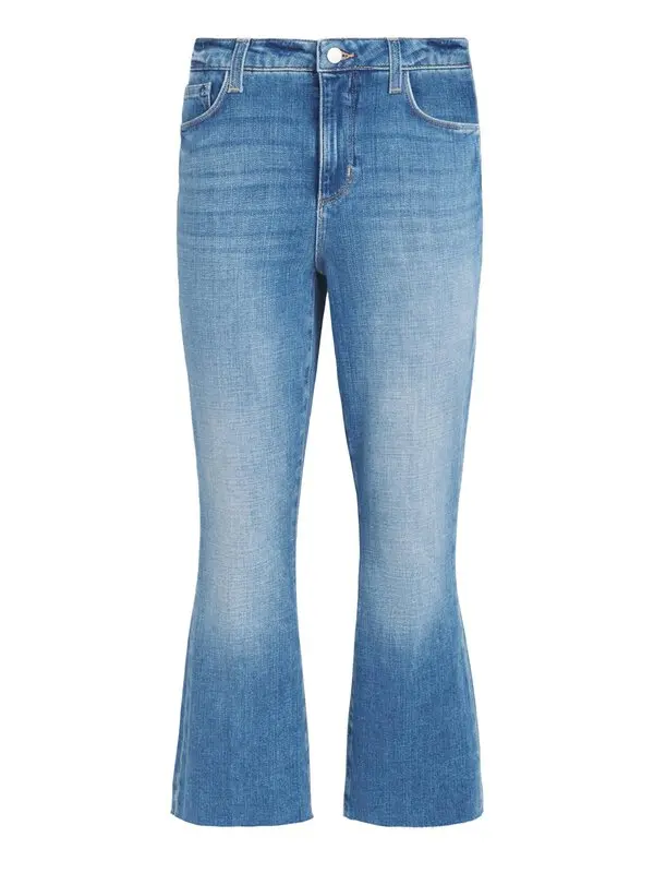 L'Agence Cropped Kendra Flared Jeans - Blue