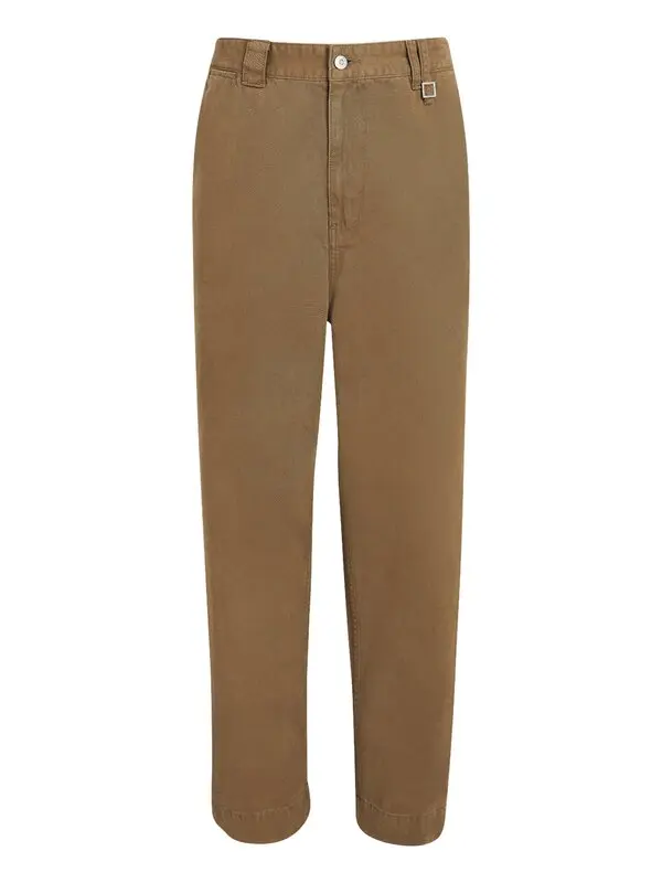 WOOYOUNGMI Cotton Canvas Wide-leg Trousers - Beige