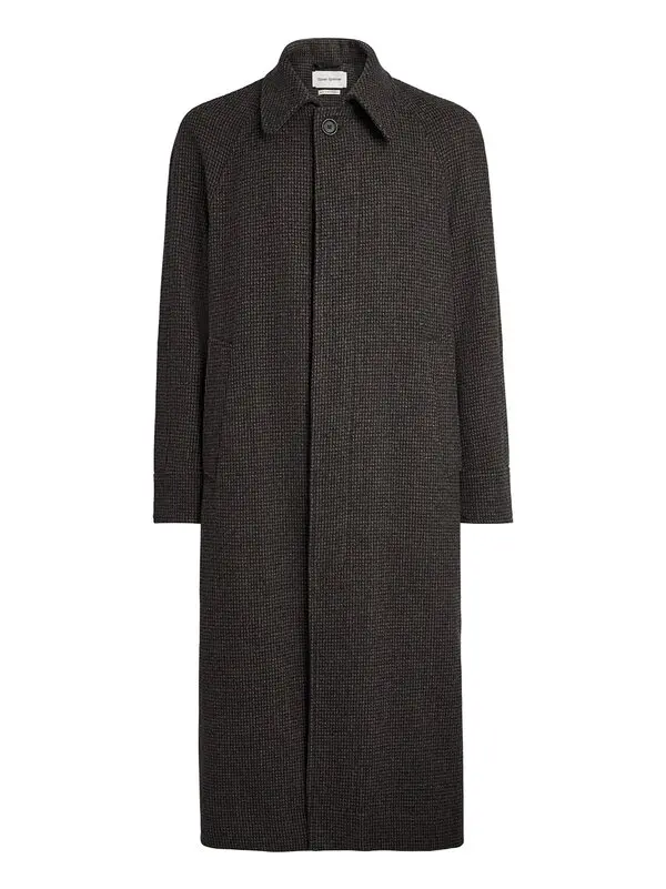 Oliver Peoples Tweed Houndstooth Lothian Coat - Brown