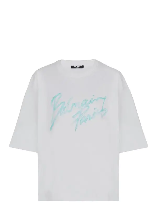 Balmain Oversized T-shirt With Logo Print - White