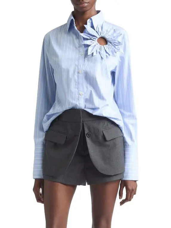 Monse Sunflower Cotton Shirt - Blue Multi
