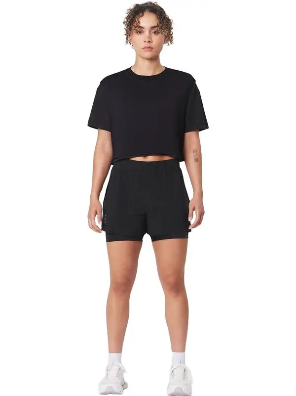 ASRV Supima Ice Skin Reversible Crop Tee - Black/black