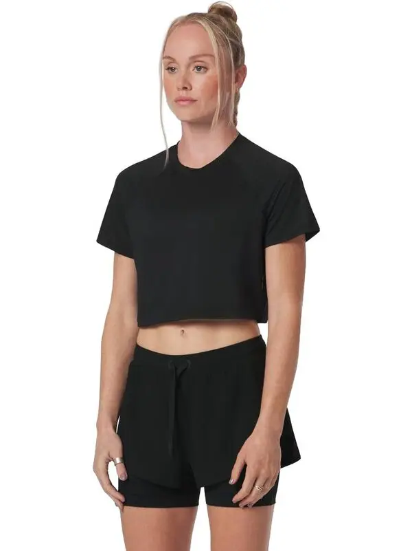 ASRV Aerosilver Cropped Tee - Black