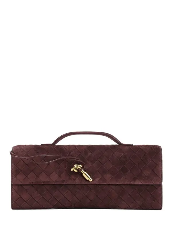 Bottega Veneta Andiamo Suede Clutch - Red