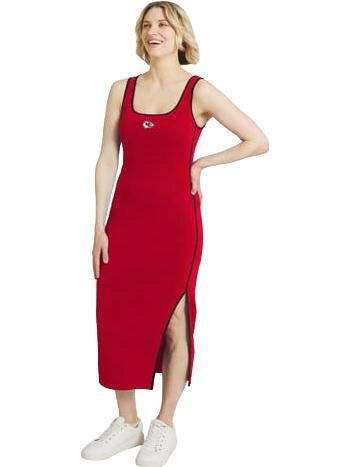 WEAR BY ERIN ANDREWS Kansas City Chiefs Ribbed Tank Dress - Red