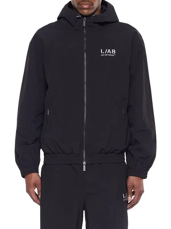 L/AB C/O OFF-WHITE Reflective Diag Windbreaker - Black