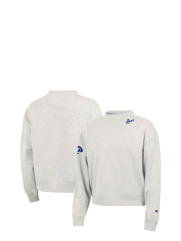 Champion Los Angeles Rams Triumph Fleece Mock Neck Tri-blend Sweatshirt - Gray