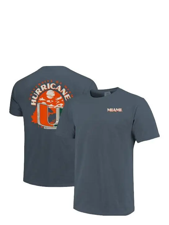 IMAGE ONE Miami Hurricanes Comfort Colors Team Statue T-shirt - Navy