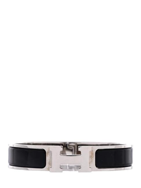 Hermès Clic H Bracelet Enamel Narrow - Black
