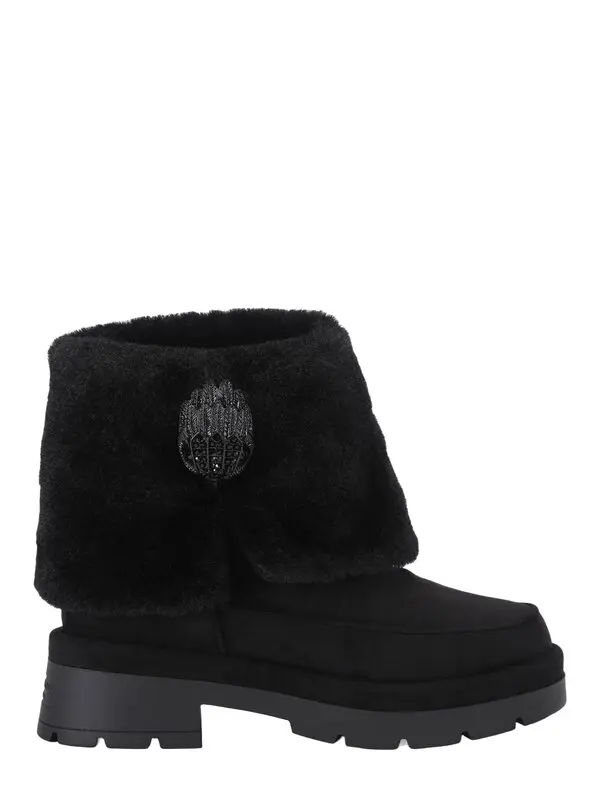 Kurt Geiger Suede And Faux Fur Blighty Cozy Ankle Boots - Black