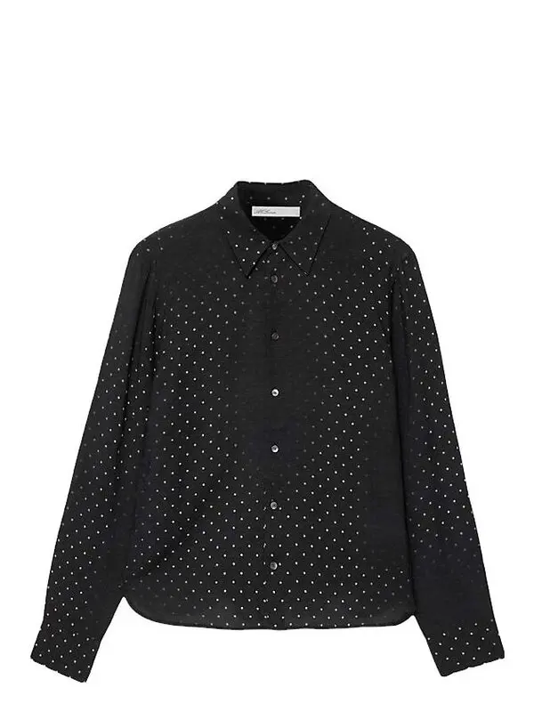 ALLSAINTS Fade Polka-dot Long-sleeve Cotton Shirt Xxl - Black