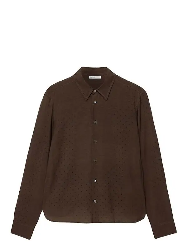 ALLSAINTS Fade Polka-dot Long-sleeve Cotton Shirt Xxl - Brown