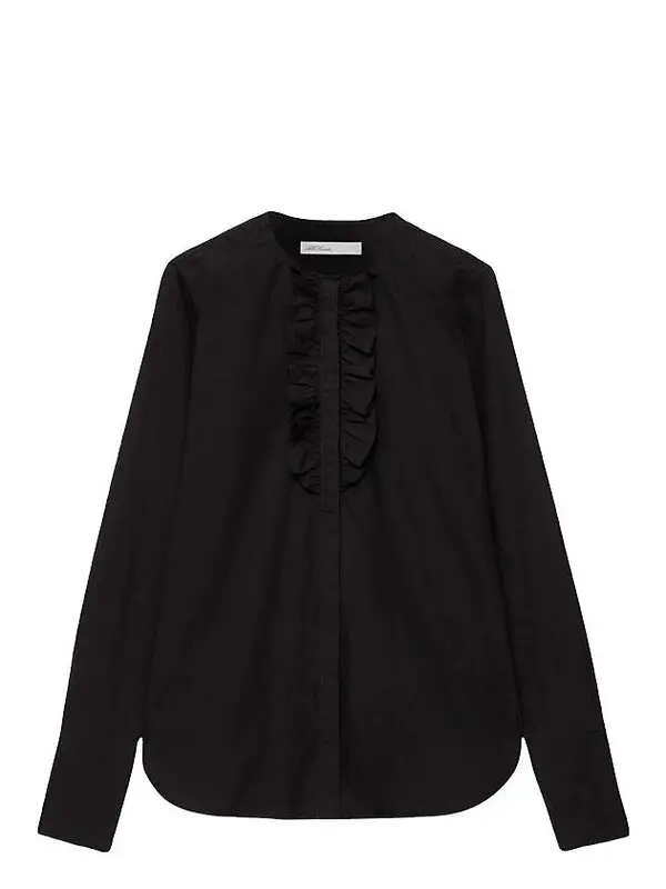 ALLSAINTS Amara Ruffle-trim Cotton-blend Shirt - Black