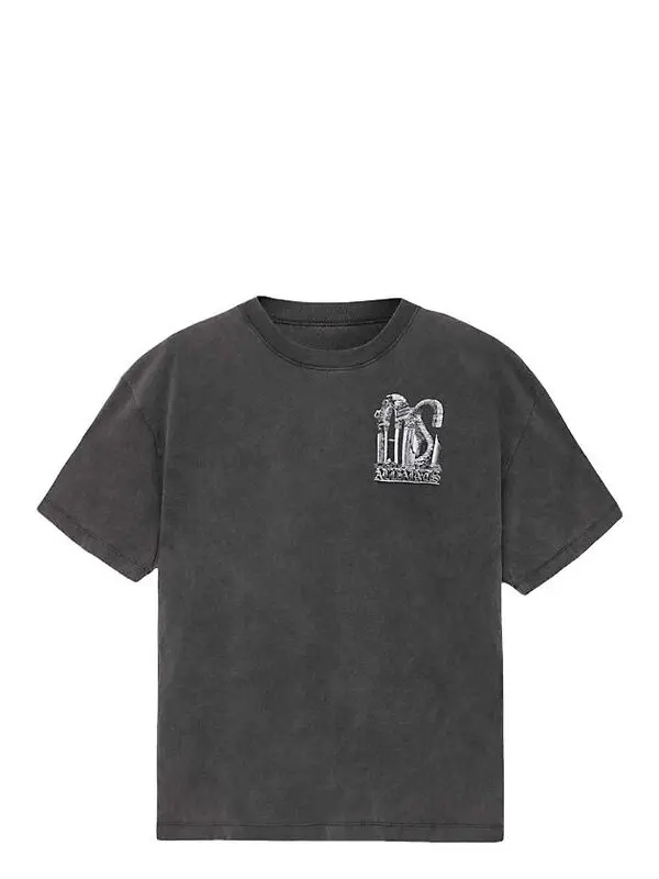 ALLSAINTS Shrines Graphic-print Short-sleeve Cotton T-shirt - Washed Black