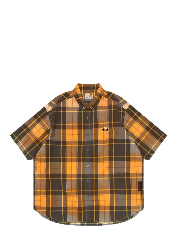 AAPE BY *A BATHING APE Moonface Check Shirt /yellow - Grey