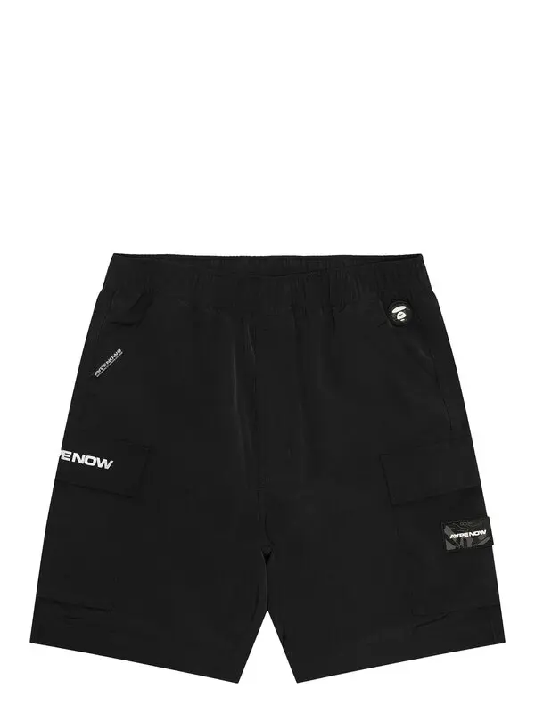 AAPE BY *A BATHING APE Now Moonface Logo Cargo Shorts - Black