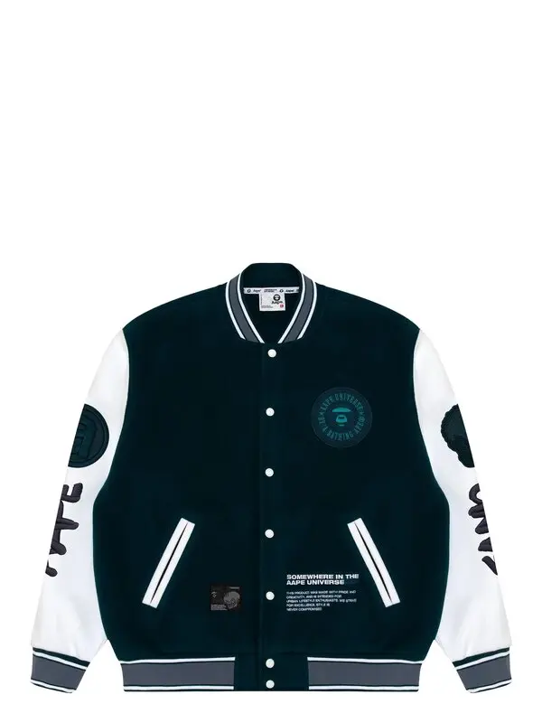 AAPE Moonface Embroidered Jacket /navy - Green