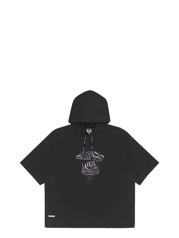 AAPE BY *A BATHING APE Moonface Hooded Tee /dark - Grey