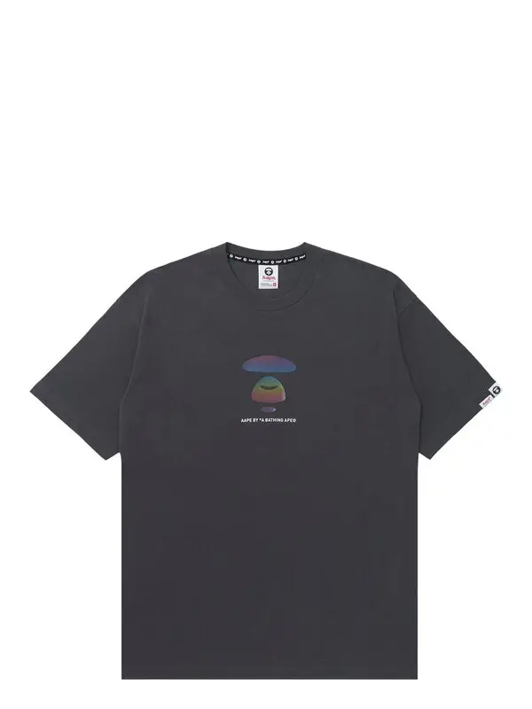 AAPE Moonface Hologram Printed Tee - Grey