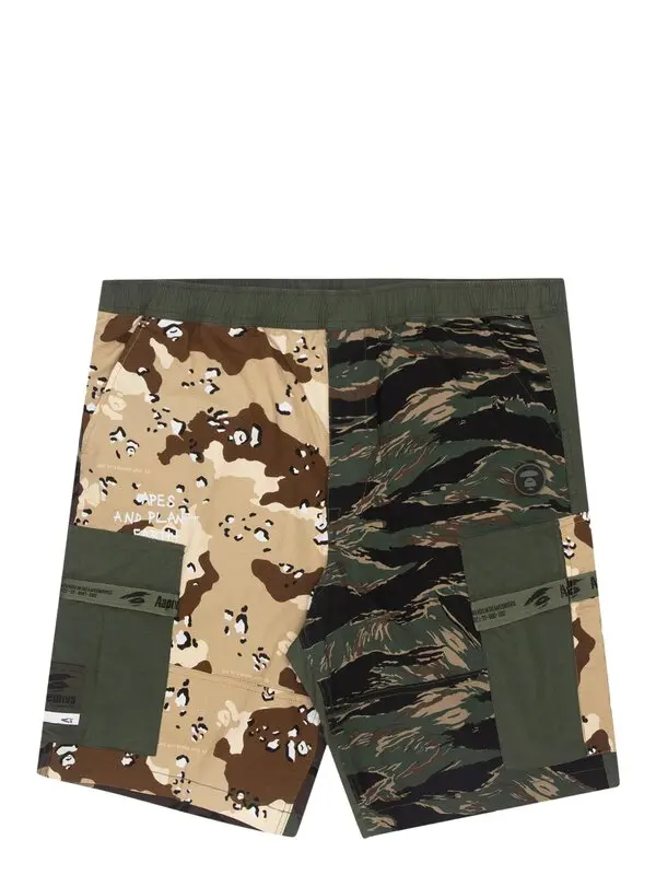 AAPE Moonface Cargo Shorts 'khaki/black - Tan