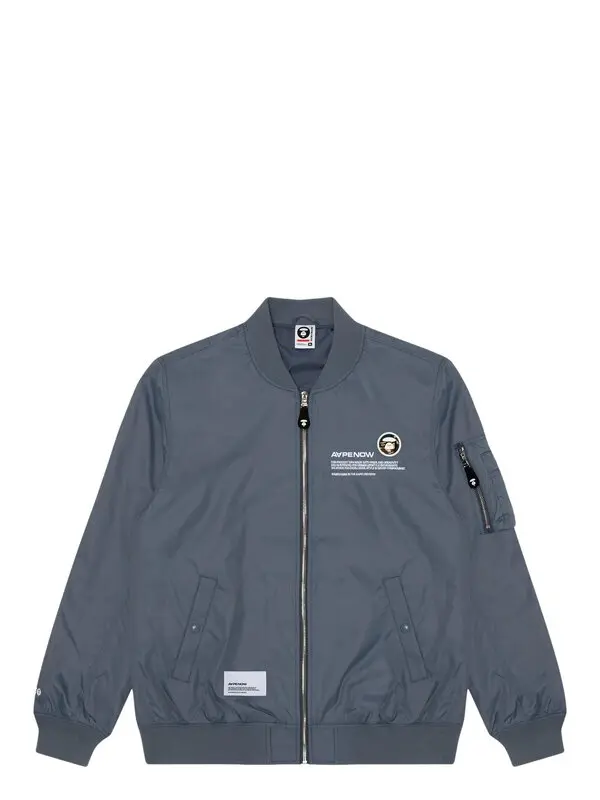 AAPE BY *A BATHING APE Moonface Patch Zip-up Bomber Jacket /light - Grey